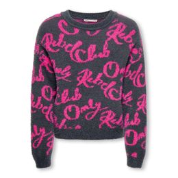 ONLY GIRLS Pullover 'Kogdina' M&auml;dchen Gr&ouml;&szlig;e 158/164 anthrazit / pink