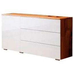 Sideboard OTTO HOME "PARIS", wei&szlig; (eichefarbe votan, wei&szlig; hochglanz), B:111cm H:68cm T:39cm, Sideboards, Sideboard, Moderne 110cm breite grifflose Kommode, vielseitig einsetzbar