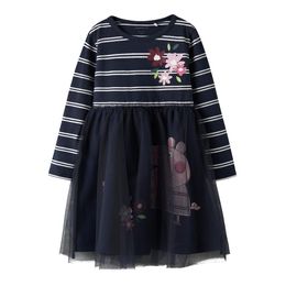 name it Kleid Mädchen Größe 110 navy / pink / weinrot / weiß