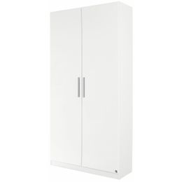 Mehrzweckschrank Rauch "Garderobe Kleiderschrank Schrank Schuhschrank Putzschrank MINOSA", weiß (alpinweiß, griffe alu), B:91cm H:197cm T:41cm, Holzwerkstoff, Schränke, In 4 Breiten mit vielen Einlegeböden für viel Stauraum MADE IN GERMANY