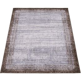 Teppich Paco Home "Catania 842", braun, B:160cm H:13mm L:220cm, Polyester, Polypropylen, Teppiche, Kurzflor, meliert, modernes Design, mit Bordüre