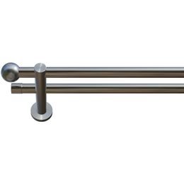 Gardinenstange Indeko "Colombes", silber (edelstahlfarben), L:150cm, Eisen, Gardinenstangen