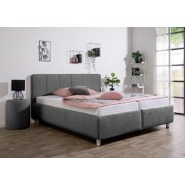 Polsterbett Maintal "Wiesenblick, in Samt &Struktur erh&auml;ltlich", grau (anthrazit), B:150cm H:101cm L:208cm, Betten, Polsterbett, mit Bettkasten, wahlweise in H2,H3 oder H4