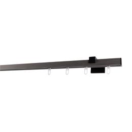 Gardinenstange Garesa "Finn Wandmontage", grau (grau, schwarz), L:200cm, Gardinenstangen, Innenlaufprofil, Wandmontage