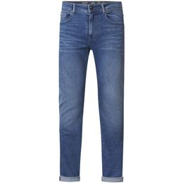 Slim-fit-Jeans PETROL INDUSTRIES "Seaham", Herren, Gr. 30, Länge 32, blau (bright indigo), Obermaterial: 94% Baumwolle, 3% Elasthan, 3% Polyester, schmal, Jeans