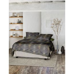 Bettwäsche Irisette "Wave 8539", grau, B/L: 140cm x 200cm, 1 Stk., 1 Stk., Mako-Satin, B/L: 90cm x 70cm, 2 Stk., Mako-Satin, Obermaterial: 100% Baumwolle, Bettwäsche, anschmiegsam und atmungsaktiv