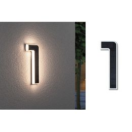LED Au&szlig;en-Wandleuchte Paulmann "Solar Hausnummer", schwarz, B:16cm H:23cm T:3cm, Leuchten, LED-Modul, Hausnummern, Buchstaben w&auml;hlbar, Akku wechselbar