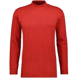 Stehkragenshirt Ragman, Herren, Gr. XXL, rot (weinrot, 615), Baumwolle, regular fit, hoch geschlossener Ausschnitt, Shirts