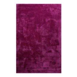 Teppich HOMIE LIVING "Pisa", violett pink, B:130cm H:25mm L:190cm, Polyester, Teppiche, Hochflor, Microfaser, uni, weich, Shaggy, Wohnzimmer, Schlafzimmer