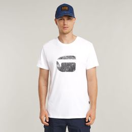 G-Star Raw T-Shirt G-STAR "Finger Print Burger", Herren, Gr. M, weiß, Jersey, Obermaterial: 100% Baumwolle, bedruckt, regular fit, Rundhals, abgesteppte Kante, Shirts, mit Grafikprint