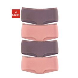 Panty Lascana, Damen, Gr. 32/34, beige (taupe, rosé), Jersey, Obermaterial: 92% Baumwolle, 8% Elasthan (LYCRA), unifarben, körpernah, Unterhosen, aus elastischer Baumwoll-Qualität