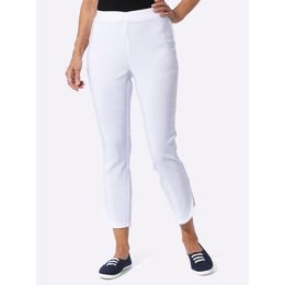 7/8-Hose Classic Basics, Damen, Gr. 42, Normalgr&ouml;&szlig;en, wei&szlig;, 85% Polyester, 12% Viskose, 3% Elasthan, unifarben, 7/8-L&auml;nge, Hosen 7/8-Hose