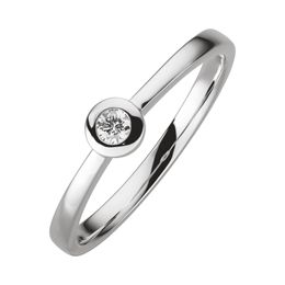 Fingerring OROLINO "750 Gold 1x Brillant 0,07ct." Gr. 56, wei&szlig;, Fingerringe, Damen, 056 (17,8), 0,07 SI = kleine Einschl&uuml;sse, Gold, Fingerring