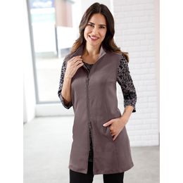 Sweatweste, Damen, Gr. 46, grau (anthrazit), 60% Baumwolle, 40% Polyester, unifarben, Westen