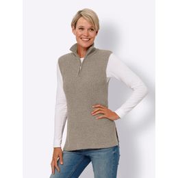 Pullunder Classic Basics "Pullunder", Damen, Gr. 48, beige (sesam), 100% Polyester, unifarben, Pullover Pullunder