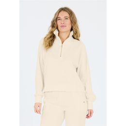 ENDURANCE ATHLECIA Sweatshirt ATHLECIA "Hecey", Damen, Gr. 34, beige, 55% Polyester, 45% Baumwolle, unifarben, normal, hoch geschlossener Ausschnitt, Sweatshirts Sweatshirt, mit schlichtem Design