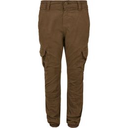 Stoffhose Urban Classics "Urban Classics Herren Boys Cargo Jogging Pants", Mädchen, Gr. 110/116, Normalgrößen, olive, 100% Baumwolle, unifarben, normal, Hosen