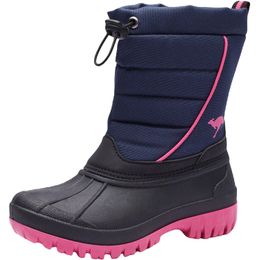 Winterstiefel Kangaroos "K-Ben", Jungen, Gr. 28, blau (navy, pink), Synthetik, Textil, Schuhe Winterstiefel, Snowboots, Winterboots, Winterschuhe, wasserabweisend