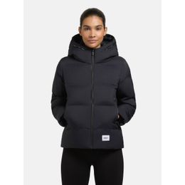 Winterjacke Khujo "Liev-YM", Damen, Gr. L (40), blau (navy), Obermaterial: 100% Nylon; Futter: 100% Nylon; Wattierung: 100% Polyester, gerade h&uuml;ftlang, hoch geschlossener Ausschnitt, &Auml;rmel ohne &Auml;rmelschlitz B&uuml;ndchen, Jacken Winterjacke, Warme gesteppte Damen Kapuzenjacke