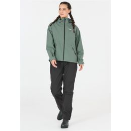 Outdoorjacke WEATHER REPORT "Gust", Damen, Gr. 50, gr&uuml;n, schwarz, 100% Polyester, unifarben, normal, ohne Ausschnitt, Jacken Outdoorjacke, mit 10.000 mm Wassers&auml;ule