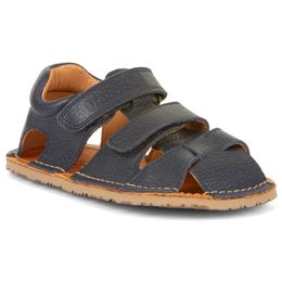 Barfu&szlig;schuh froddo "Sandale Flexy Avi", Kinder, Gr. 25, blau (dunkelblau), Leder, unifarben, Schuhe Barfu&szlig;schuh, Sommerschuh, Poolslides, Klettschuh, mit zwei Klettverschl&uuml;sse