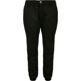 Stoffhose Urban Classics "Urban Classics Herren Boys Stretch Jogging Pants", Mädchen, Gr. 122/128, Normalgrößen, schwarz, 98% Baumwolle, 2% Elasthan, unifarben, normal, Hosen