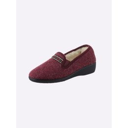 Hausschuh CLASSIC, Damen, Gr. 37, rot (bordeaux), Textil, Schuhe Hausschuh