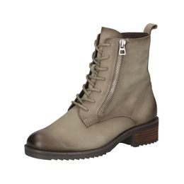 Schnürstiefelette Caprice "Caprice Stiefelette Nubukleder", Damen, Gr. 38, grün (khaki), Nubukleder, Schuhe