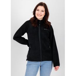 Fleecejacke DEPROC Active "WAWA BAY", Damen, Gr. 44L, schwarz, 100% Polyester, gerader Abschluss, Jacken Fleecejacke, auch in gro&szlig;en Gr&ouml;&szlig;en erh&auml;ltlich