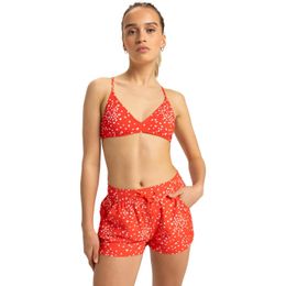 Boardshorts Roxy "Roxy Wave", Damen, Gr. M, rot (poppy rot dancing ditsy swim), 55% Polyester, 37% Polyester, 8% Elasthan, Hosen