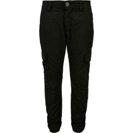Stoffhose Urban Classics "Urban Classics Herren Boys Cargo Jogging Pants", Mädchen, Gr. 158/164, Normalgrößen, schwarz, 100% Baumwolle, unifarben, normal, Hosen