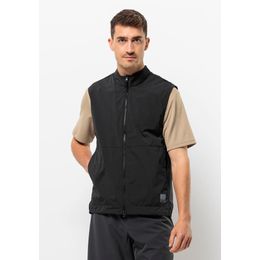 Funktionsweste Jack Wolfskin "BIKE COMMUTE WIND VEST M", Herren, Gr. S (48), grau (phantom), OBERSTOFF: 86% POLYAMID, 14% ELASTHAN; Futter: 100% POLYESTER, Westen