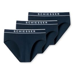 3 Schiesser Rio-Slips mit Bio-Baumwolle - Herren - Gr. M/5 - dunkelblau
