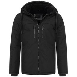 Winterjacke Alessandro Salvarini "ASMori", Herren, Gr. L, schwarz, Obermaterial: 100% Polyester; Innenseite: 100% Polyester, Jacken Winterjacke, mit warmem Teddyfell, Topseller
