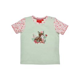 BONDI Trachtenshirt 'Bambi' in Grün/ Rot/ Weiß - 62% | Größe 104 | Baby-shirts