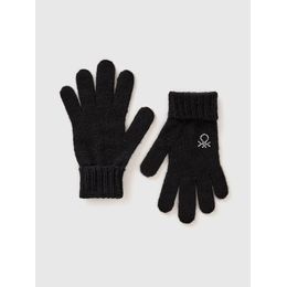 Benetton Fingerhandschuhe in Schwarz - 35% | Größe 130 | Kinderhandschuhe