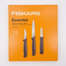 Fiskars 3-teiliges schwarz-silberfarbenes Messerset