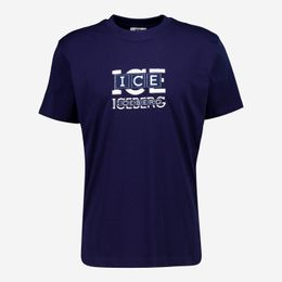 Iceberg Dunkelblaues T-Shirt mit weißem Logo