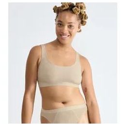 Bustier Sloggi "EVER Ease", Damen, Gr. XL, N-Gr, beige (sand beige), Single Jersey, Obermaterial: 82% Baumwolle, 18% Elasthan, BHs Bustier, temperaturausgleichend, Baumwolle, U-Ausschnitt, atmungsaktiv