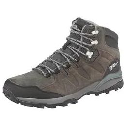 Wanderschuh Jack Wolfskin "MTN GOAT MID M", Damen, Gr. 47, schwarz (schwarz, grau), Leder, Schuhe Wanderschuh, Trekkingschuh