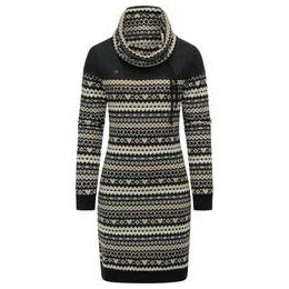 Sweatkleid Ragwear "Chlloe Jacquard YOUMODO", Damen, Gr. S (36), Normalgr&ouml;&szlig;en, schwarz, Material: 70% Baumwolle, 30% Polyester, figurumspielend ca. Mitte Oberschenkel, hoch geschlossener Ausschnitt, &Auml;rmel ohne &Auml;rmelschlitz B&uuml;ndchen, Kleider Sweatkleid, stylisches Langarmkleid mit verspieltem Print