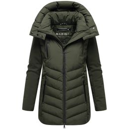 Marikoo Damen Winter Steppjacke gesteppt Winterjacke Softshell Material, abnehmbarer Kapuze, gef&uuml;ttert Tivaa