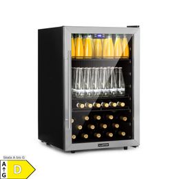 Klarstein Beersafe 5XL K&uuml;hlschrank 148 Liter 3 B&ouml;den Panoramaglast&uuml;r Edelstahl Edelstahl 148 Liter
