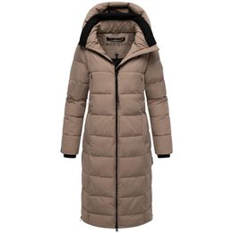 Marikoo Damen Winter Jacke Stepp Parka Mantel Anorak Winterjacke warm gef&uuml;ttert Hoher Rippstrickkragen Kapuze Lanitaa