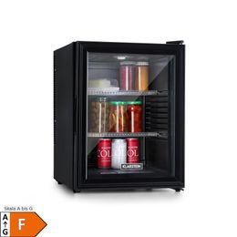 Klarstein Brooklyn 42 Mini-K&uuml;hlschrank Glast&uuml;r LED Ablage Schwarz 42 Liter