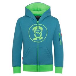 Trollkids Sweatjacke "Sortland" in Türkis - 51% | Größe 164 | Kinder-sweatshirts-jacken