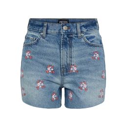 Pieces Shorts Damen Gr&ouml;&szlig;e 30/31 blue denim / koralle / wei&szlig;
