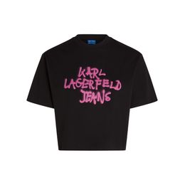 KARL LAGERFELD JEANS T-shirt Damen Gr&ouml;&szlig;e S fuchsia / schwarz
