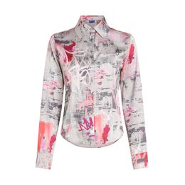 KARL LAGERFELD JEANS Bluse Damen Gr&ouml;&szlig;e XL grau / basaltgrau / pink