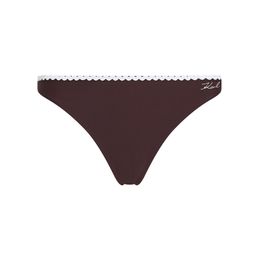 K by KARL LAGERFELD Karl Lagerfeld Bikinihose Damen Gr&ouml;&szlig;e L dunkelbraun / wei&szlig;